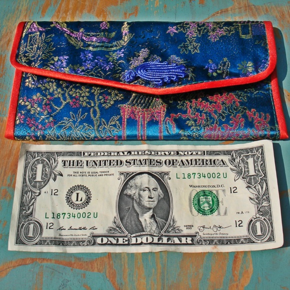 Vintage | Bags | Vintage Silk Wallet Japan Gift Teal | Poshmark